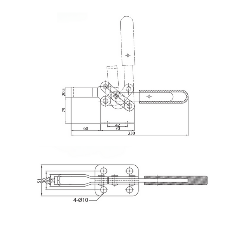 NIETZ GH200WH Horizontal Handle Toggle Clamp - Nietz